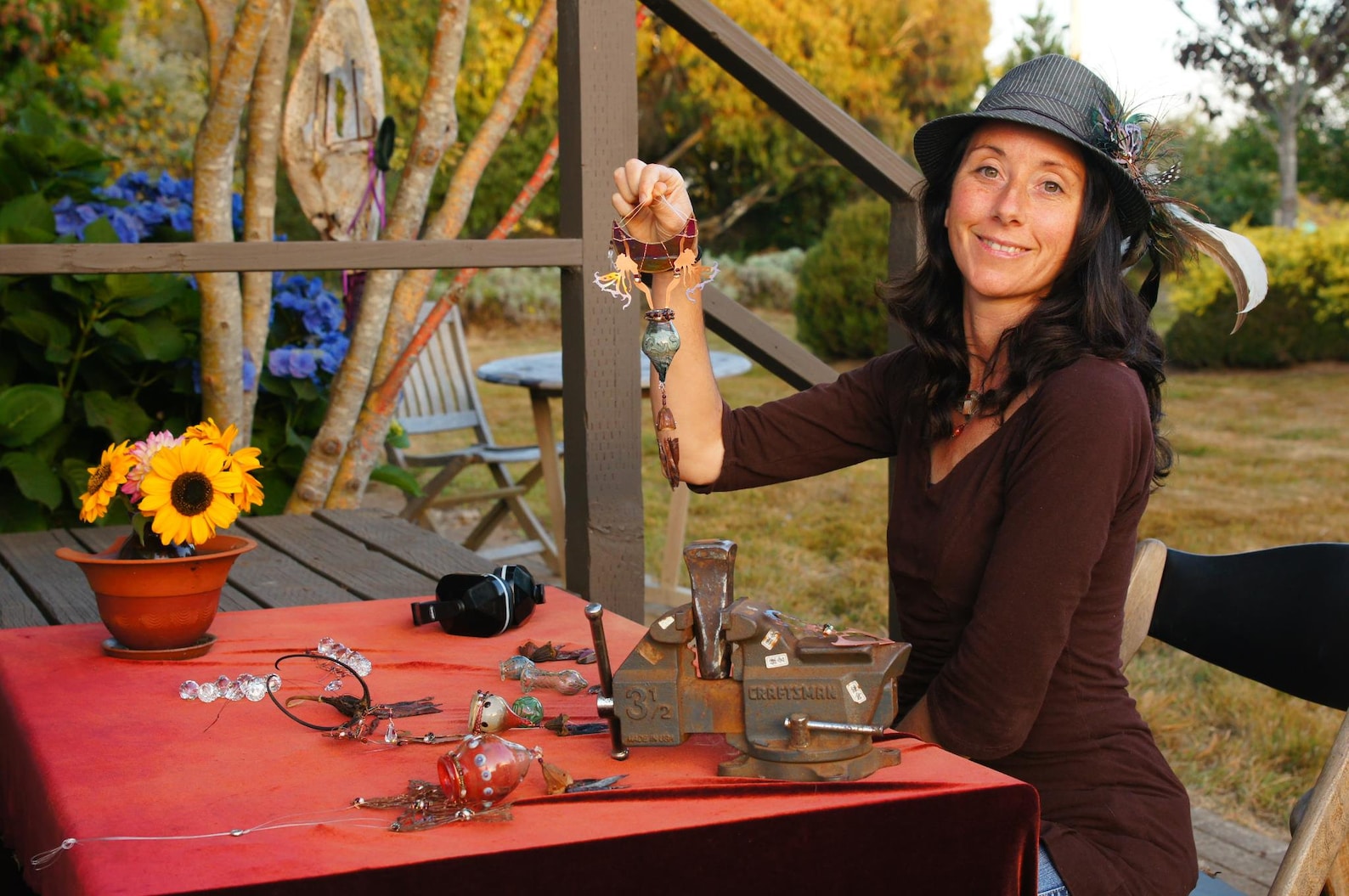 Copper Fairy Mother & Child With Hand Blown Glass Bottle and - Etsy