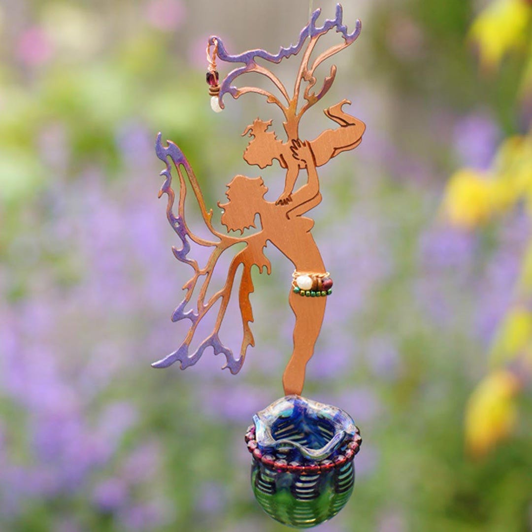 Copper Fairies Mother & Child Learning to Fly - With Magical Potion ...