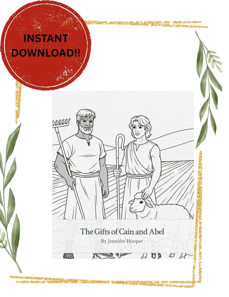 Cain and Abel Coloring Book With Story (digital Download) - Etsy