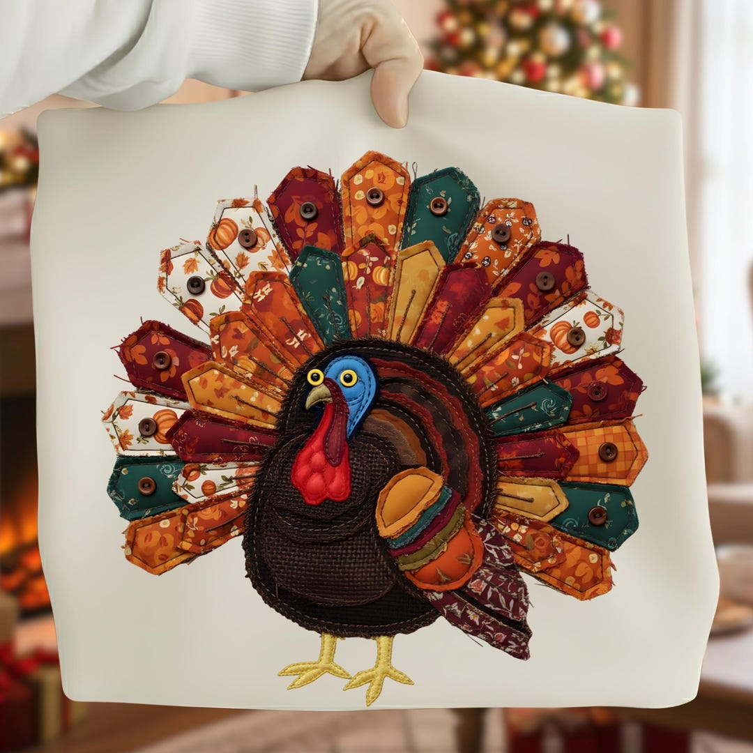 Patchwork Turkey PNG, Thankful Turkey Png, Thanksgiving Quilt Png, Cozy ...