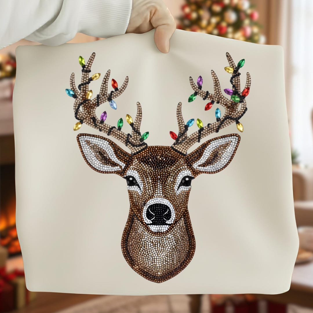 Faux Rhinestone Deer Christmas, Digital Design, PNG Sublimation DTF - Etsy