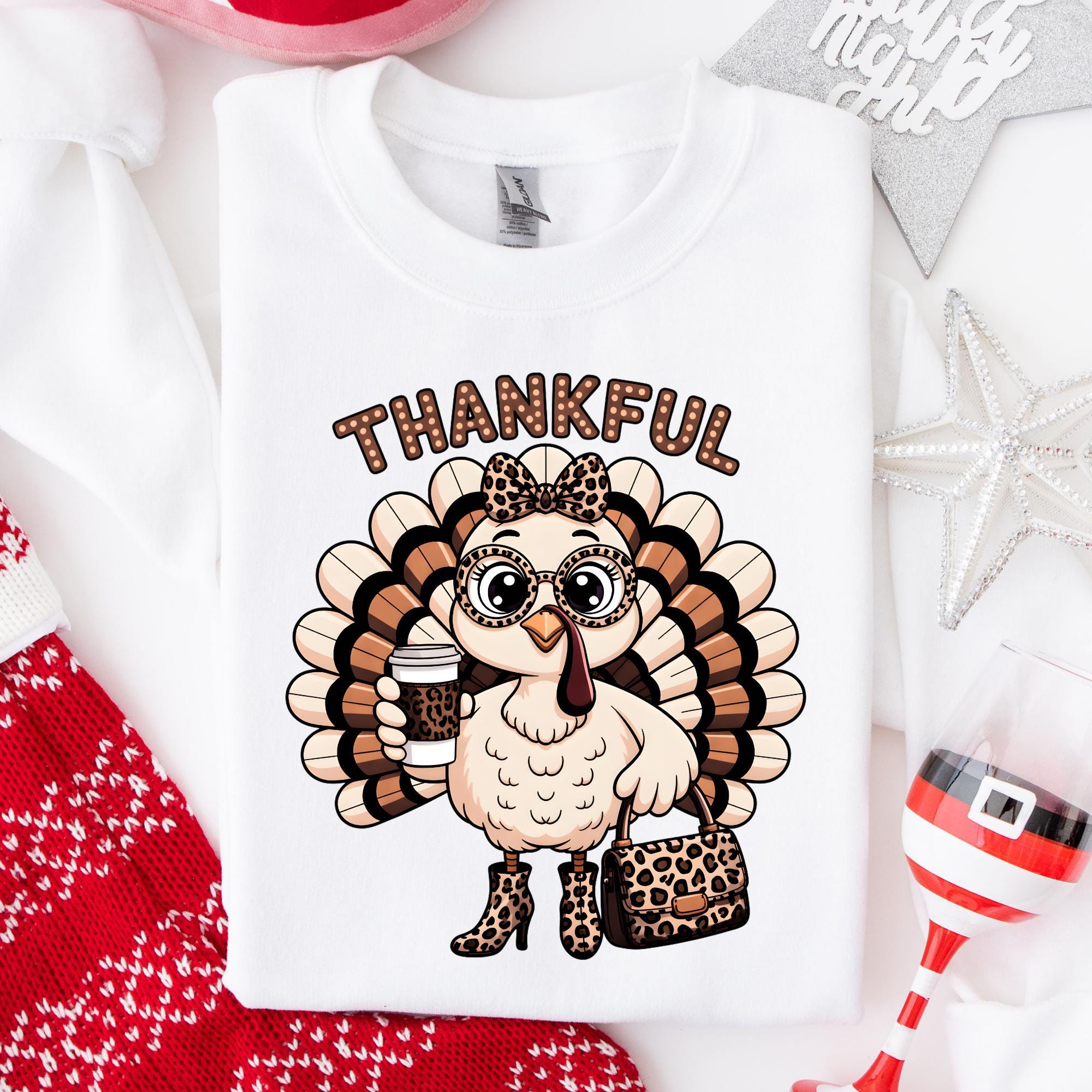 Thankful Chic Turkey PNG - Etsy