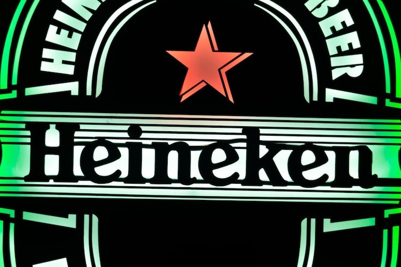 Logo piwa Heineken LIGHT WALLDECOR - Etsy Polska