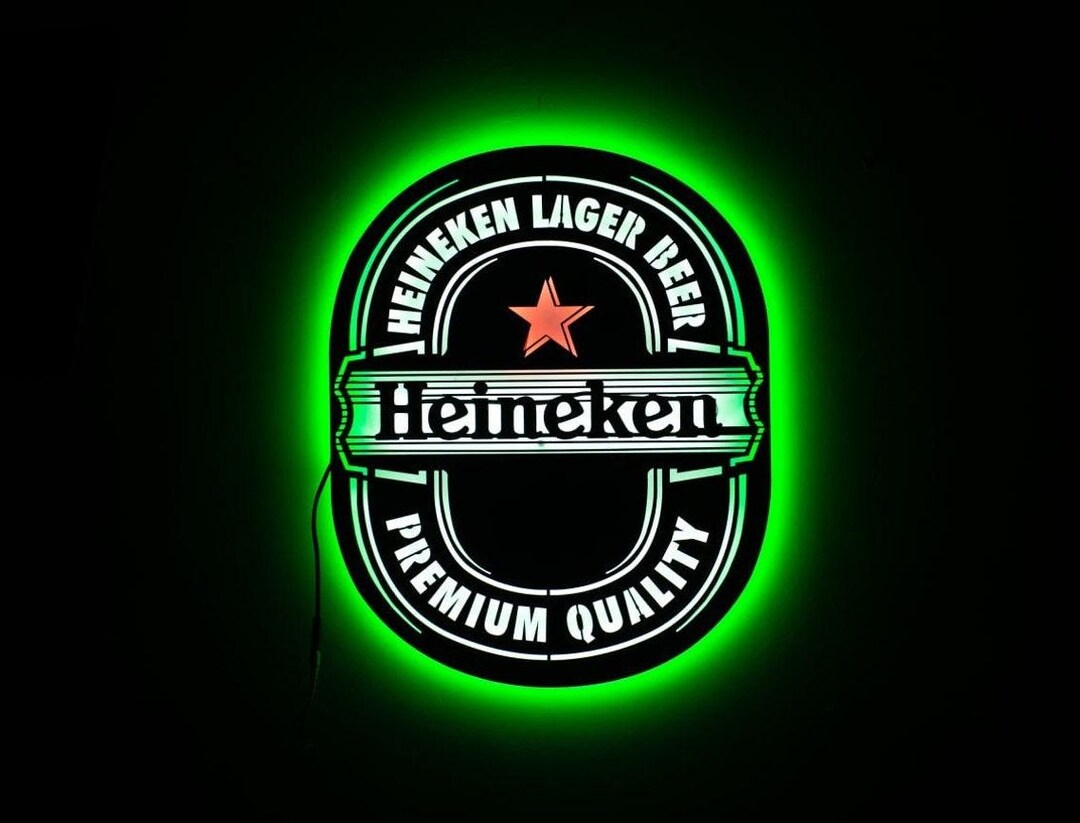 Logo piwa Heineken LIGHT WALLDECOR - Etsy Polska