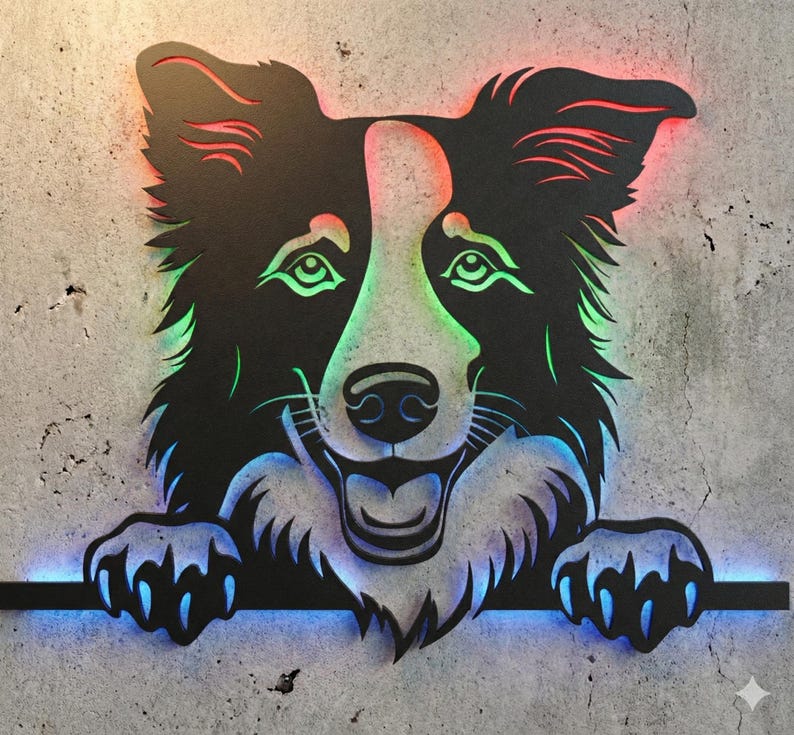 BORDERCOLLIE RGBMETAL WALLDECOR - Etsy