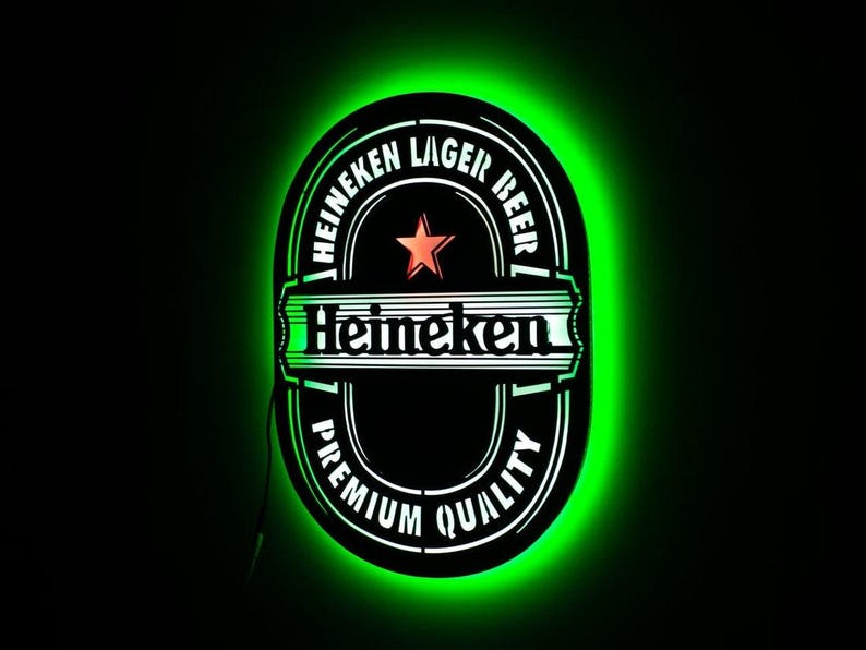 Heineken Beer Logo LIGHT WALLDECOR - Etsy