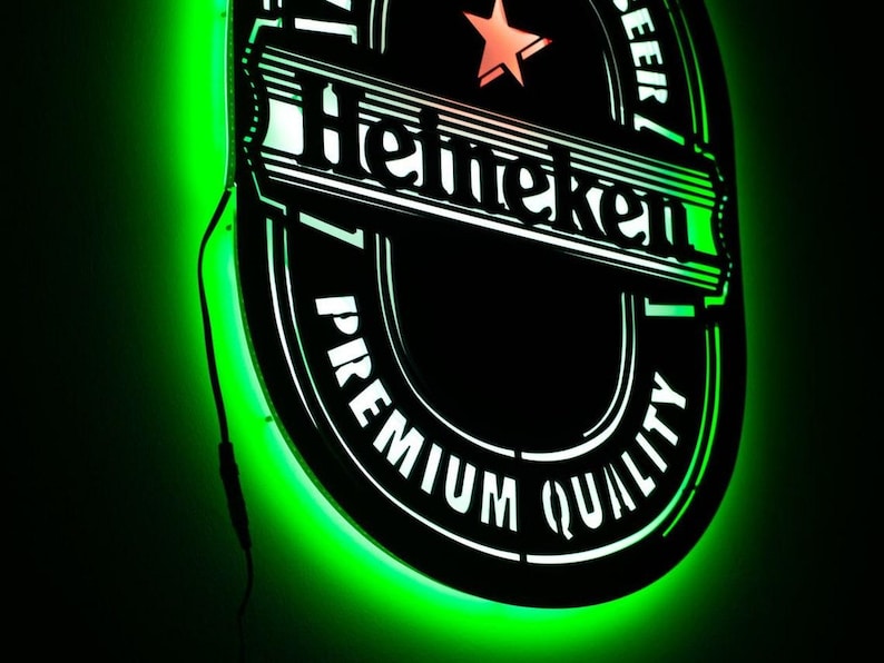 Logo piwa Heineken LIGHT WALLDECOR - Etsy Polska