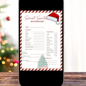 Secret Santa Questionnaire, Work Party, Gift Exchange, Christmas Wish ...