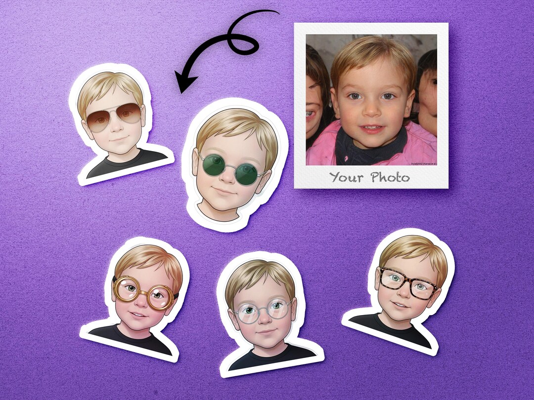 Custom Sunglasses Stickers of Your Face, Personalized Eyewear Sticker ...