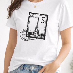 Paris Stamp PNG for T-shirts | Vintage Eiffel Tower Postage Design ...