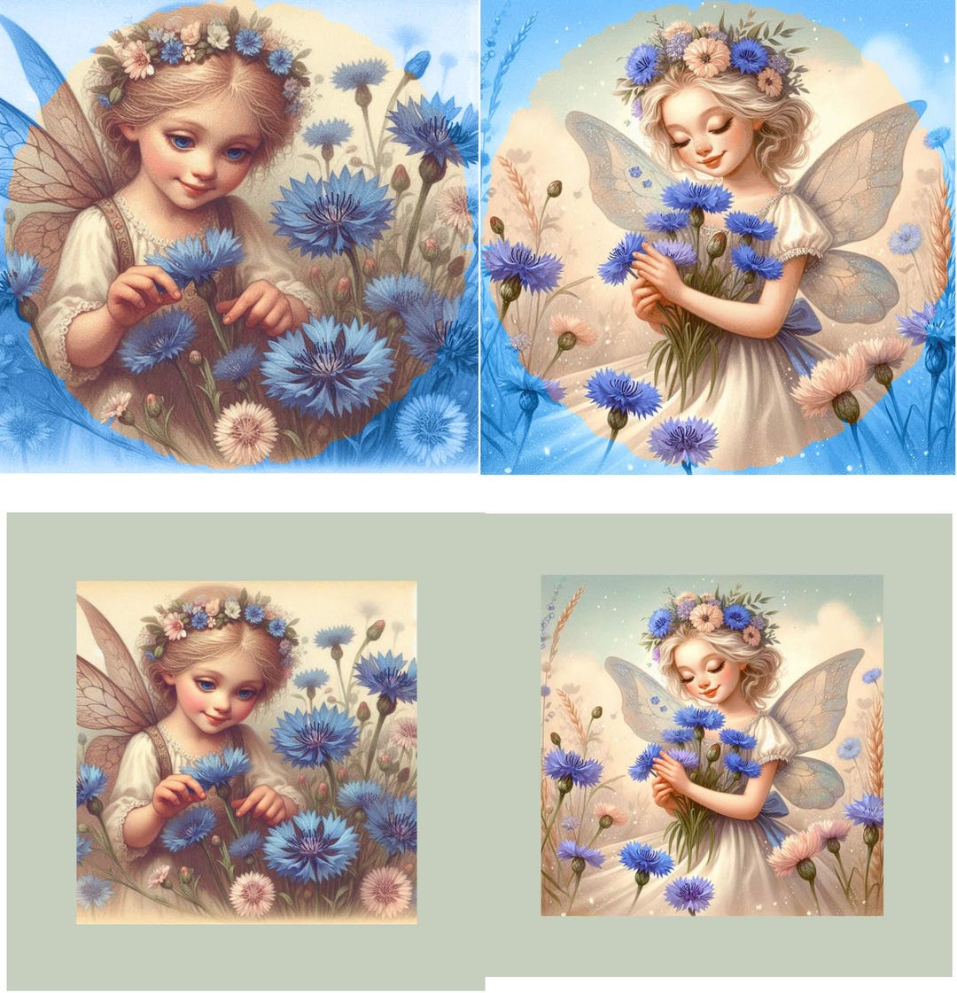 Victorian Inspired Cornflower Fairies, - Etsy