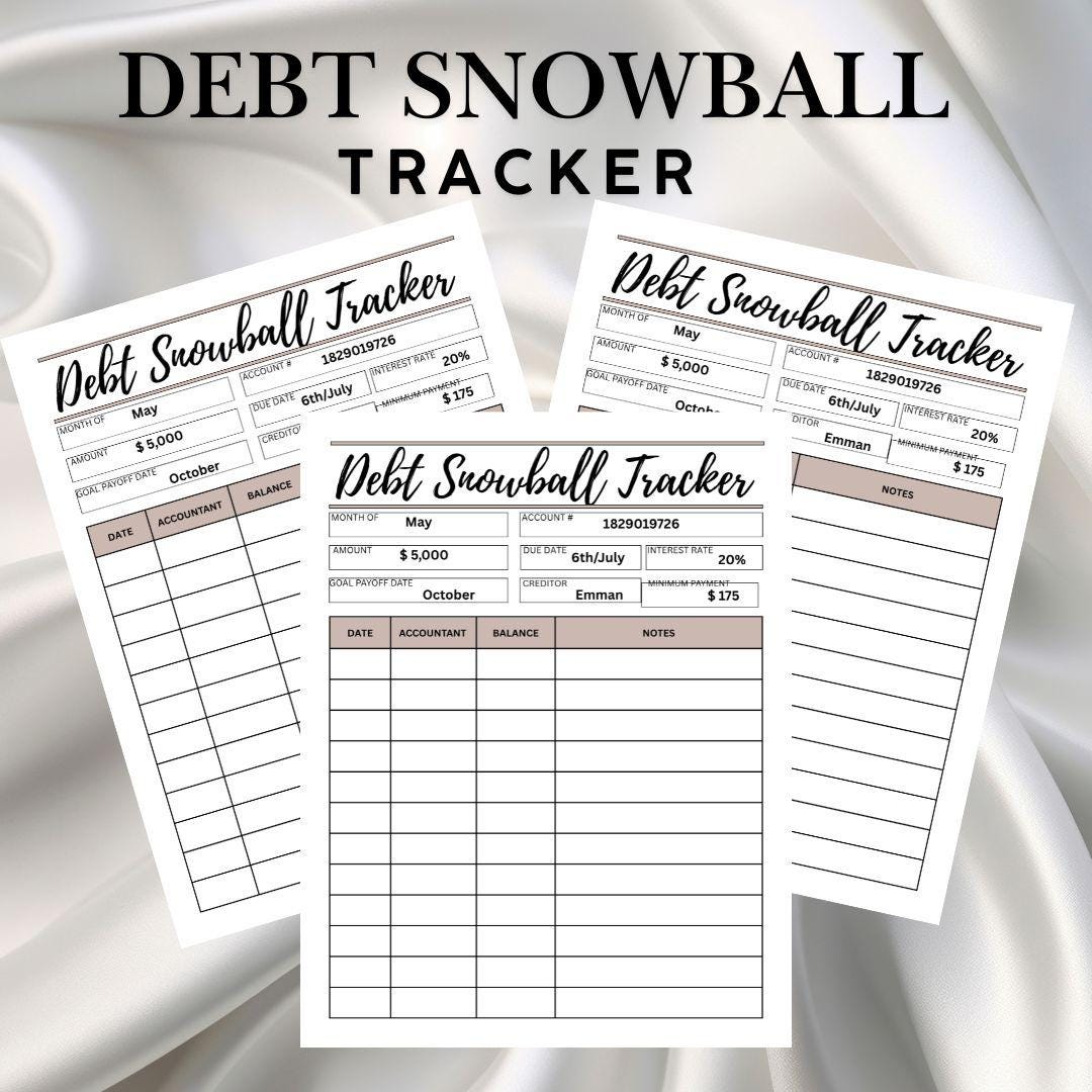 Editable Debt Snowball Tracker Canva Template - Etsy Canada