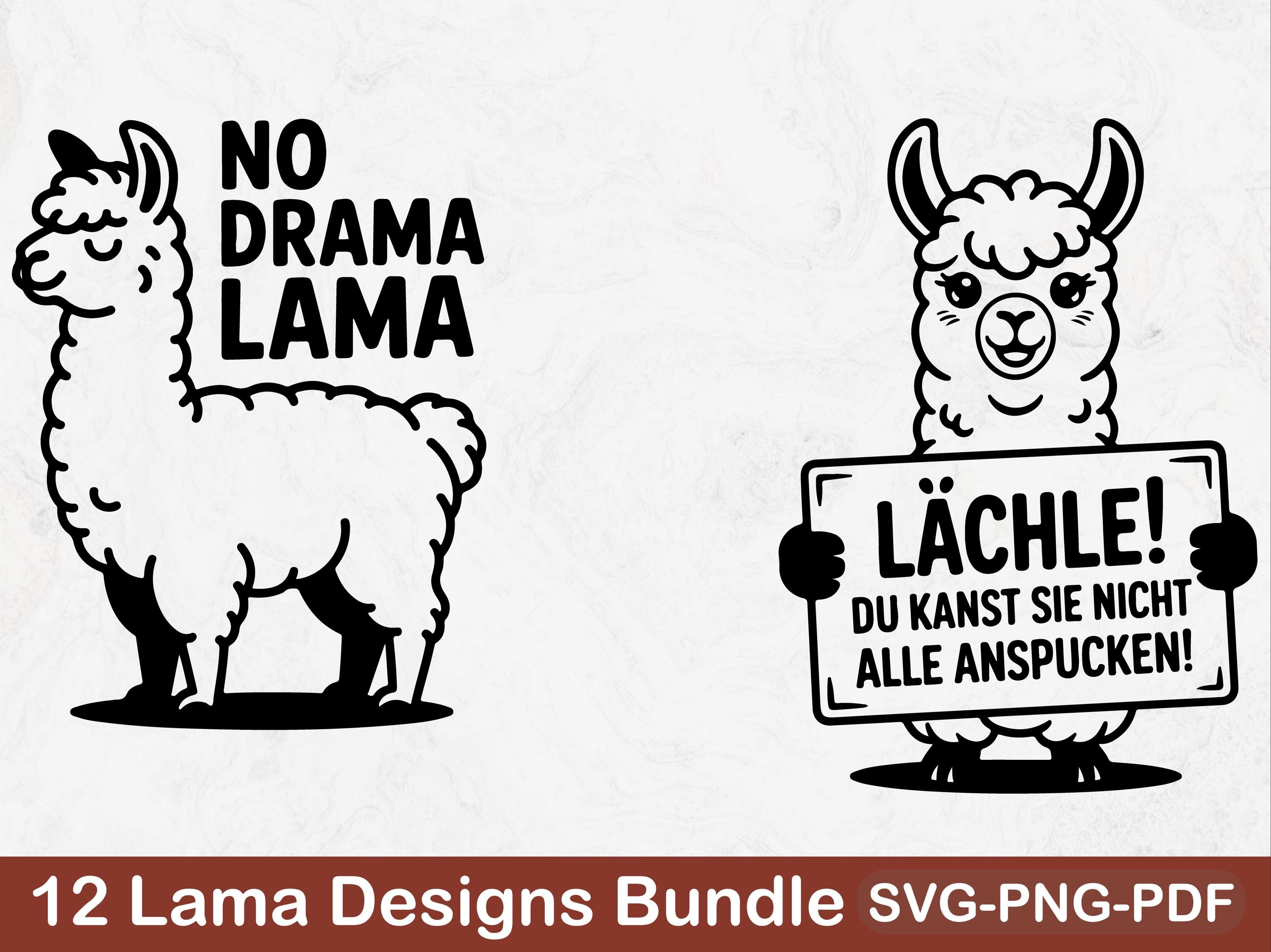 Llama SVG Bundle | German Funny Llama Quotes | No Drama Llama Sayings ...