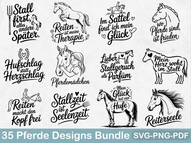 Horse SVG Bundle | German Equestrian Quotes (digital Download) - Etsy