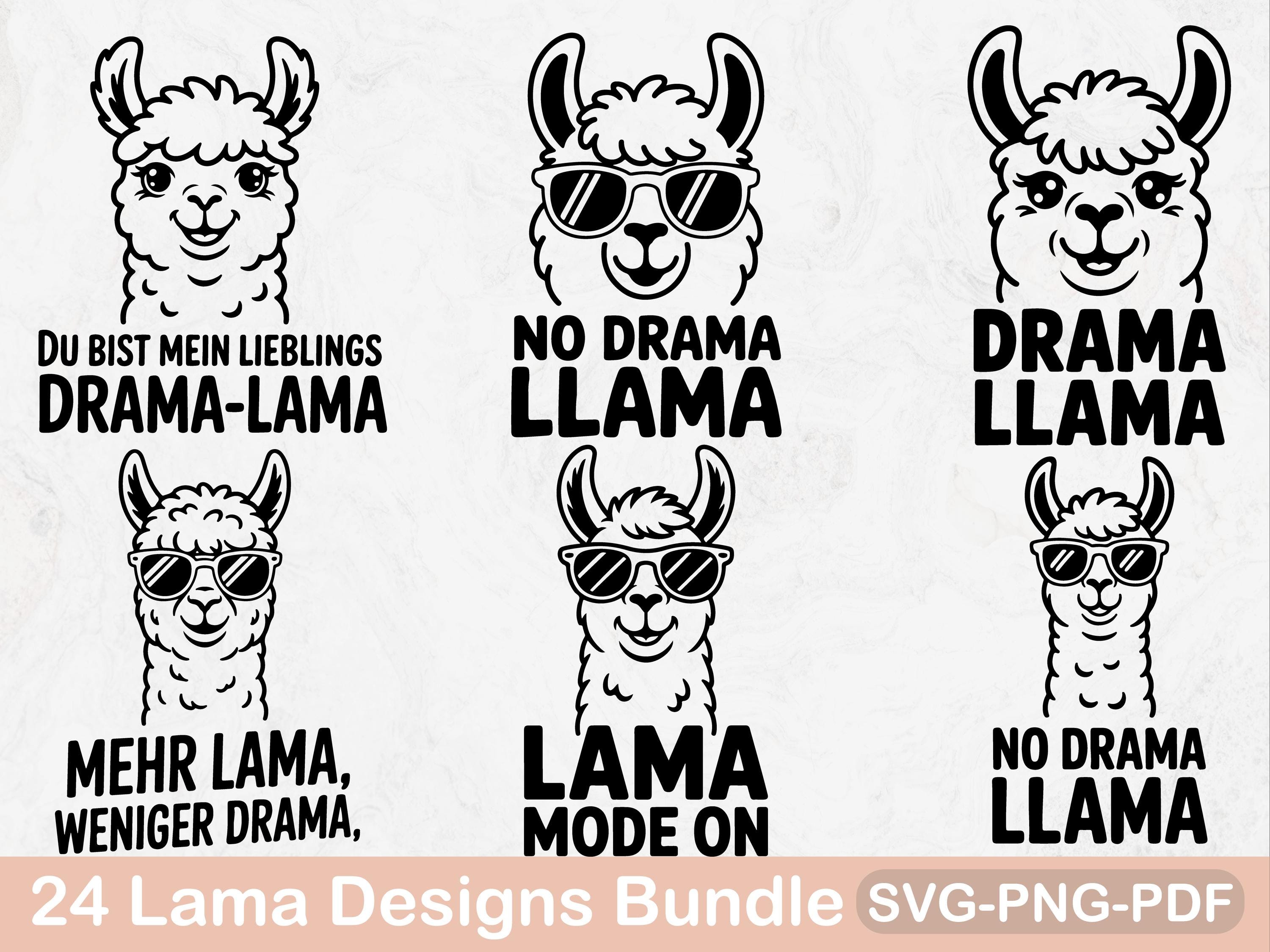 Llama SVG Bundle | German Funny Llama Sayings | No Drama Llama Quotes ...