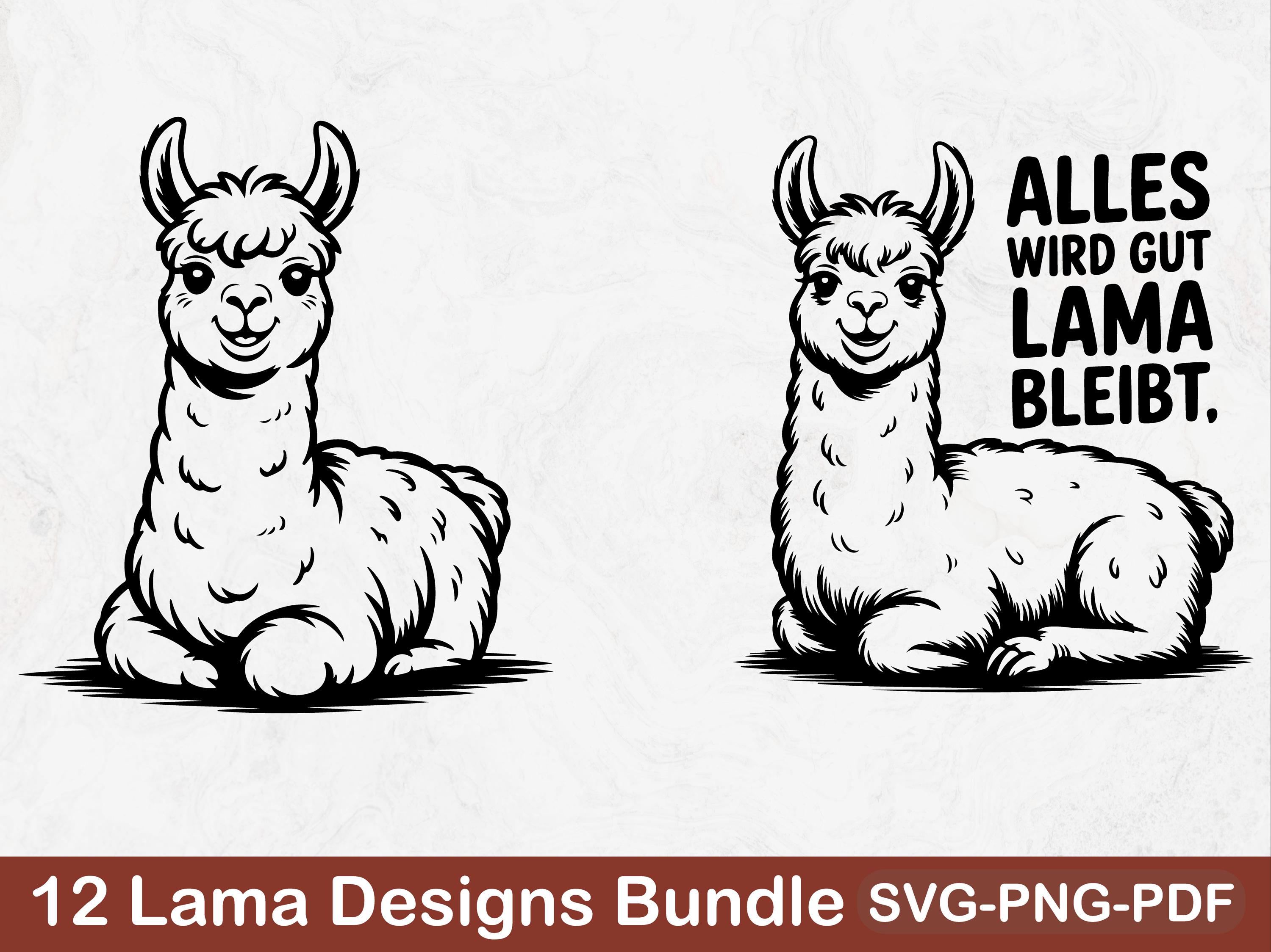 Llama SVG Bundle | German Funny Llama Quotes | No Drama Llama Sayings ...