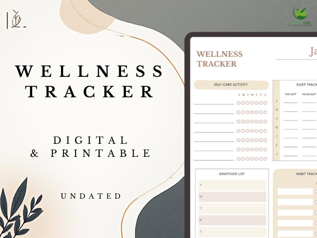 Wellness Tracker Template | Self-care, Gratitude & Habit Planner ...