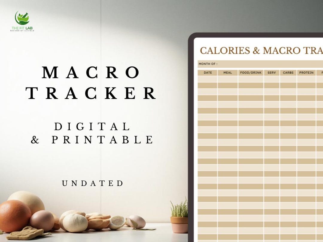 Macro & Calorie Tracker: Nutrition Planner (digital PDF) - Etsy