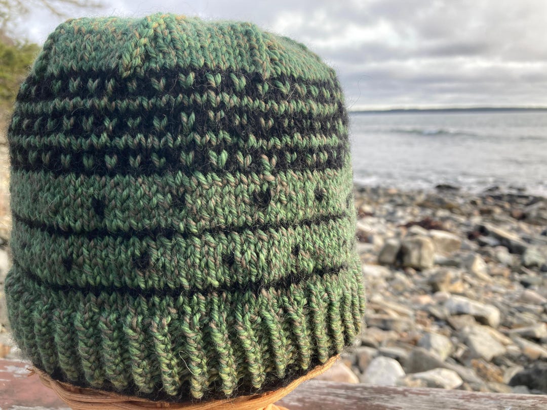 Hand Knit Toque-green Fair Isle - Etsy
