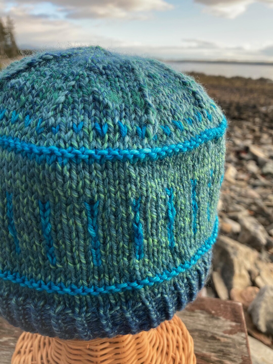 Hand Knit Toque-deep Blue - Etsy