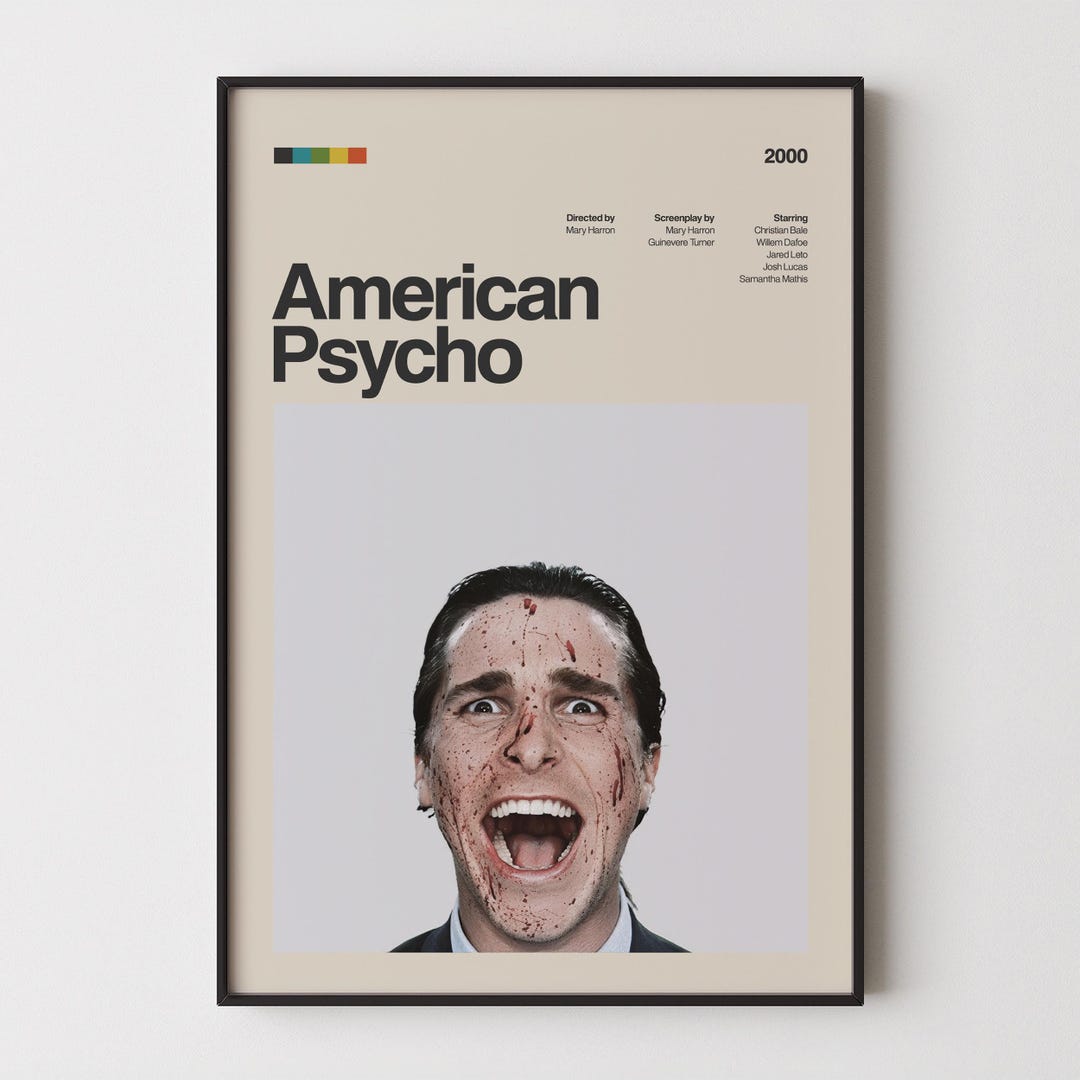 American Psycho Poster, American Psycho Movie Print, American Psycho ...