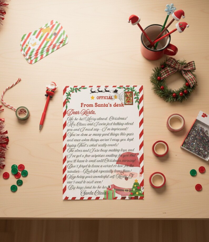 Editable Letter From Santa Template, Printable Christmas PDF - Etsy