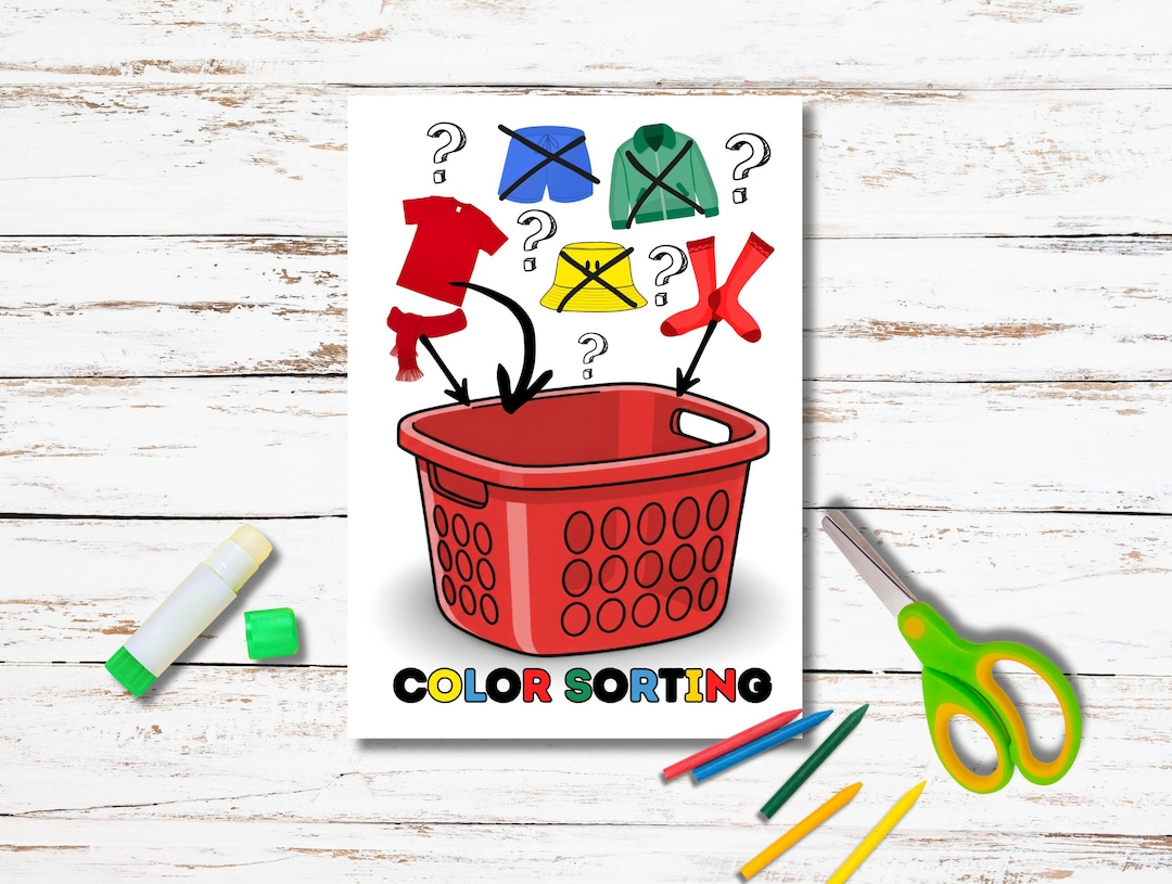 Color Sorting Printable for Kids, Sort the Laundry Activity, Preschool ...