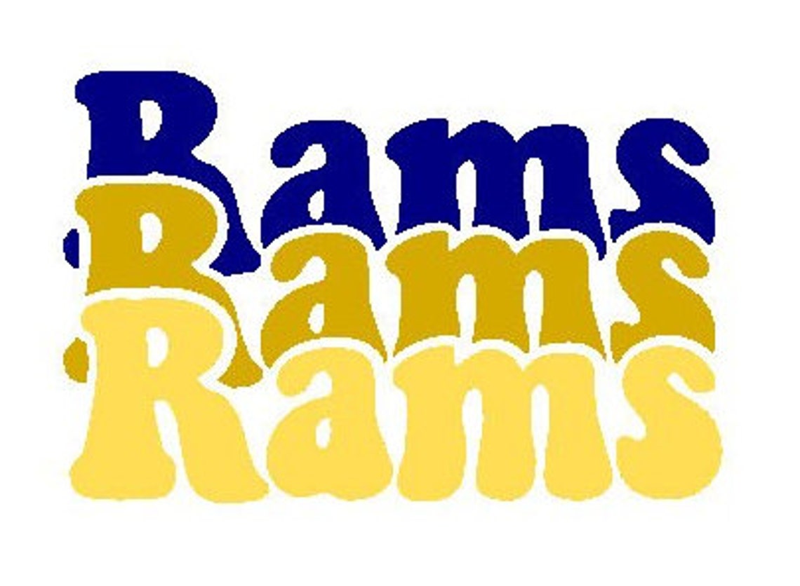 Rams Bubble Letters / Groovy/ SVG File, Cut File - Etsy