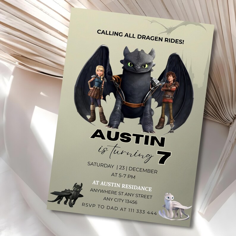How to Train Your Dragon, Birthday Template, Dragon Party, Invitation ...