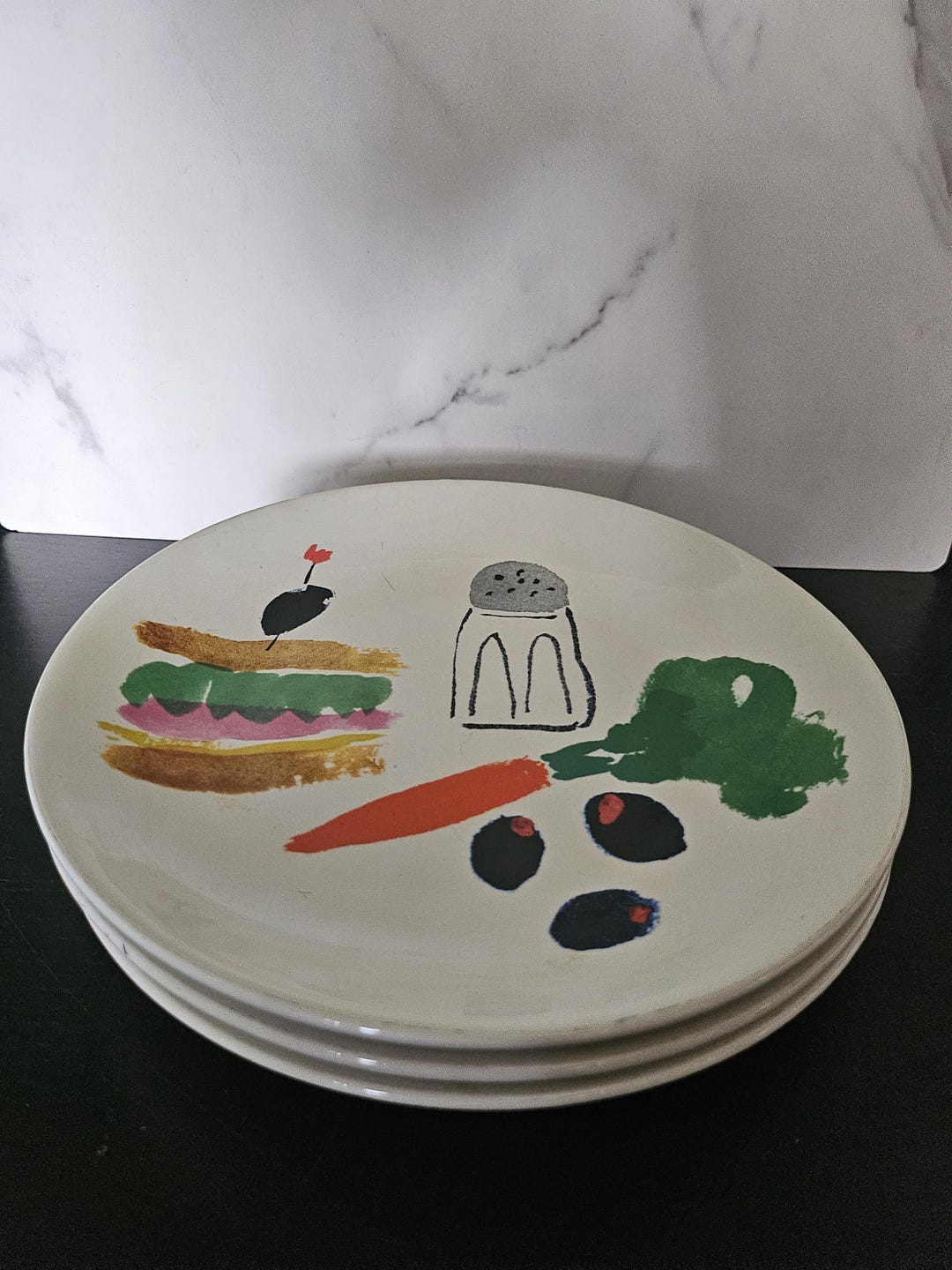 2000s Kate Spade Lenox Salad Plates | Whimsical Food Motif | Set of 3 ...