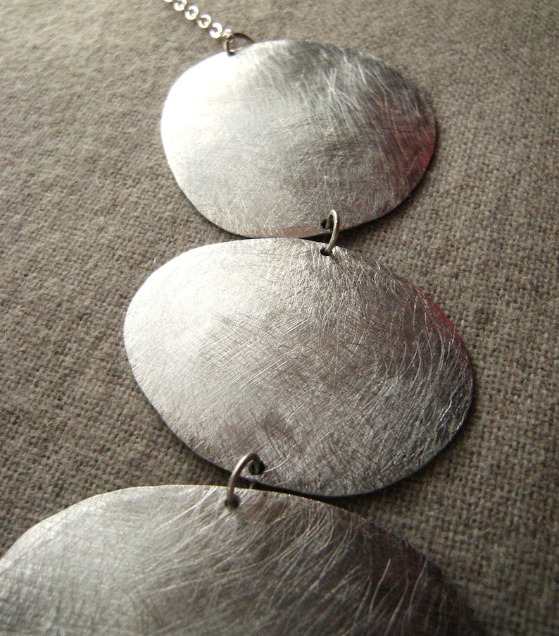 Silver Statement Necklace / Statement Necklace / Brushed Silver ...