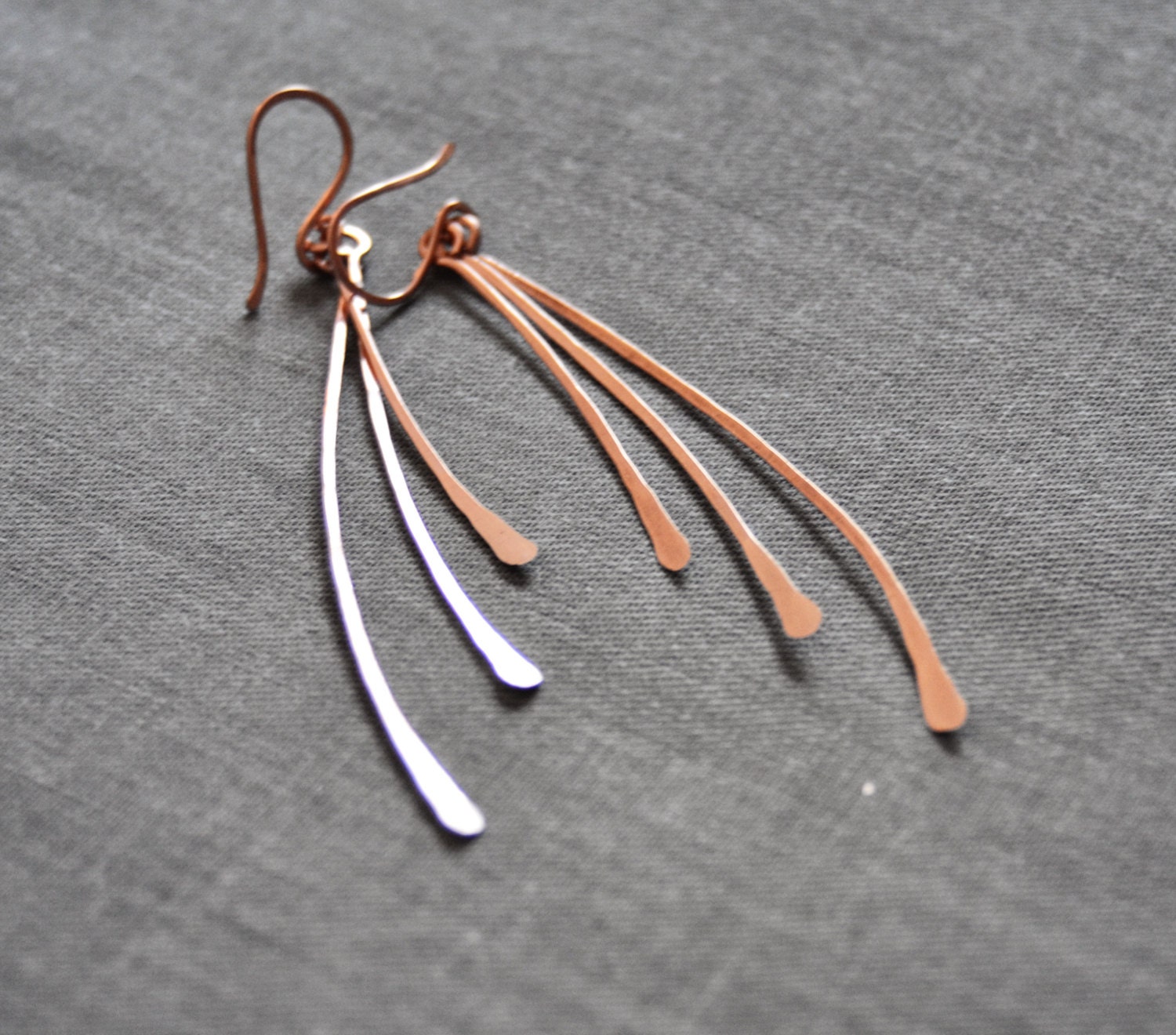 Fringe Earrings Propeller Earrings Hand Forged, Hammered Solid Brass ...