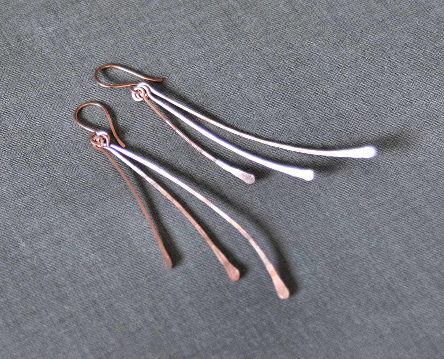 Fringe Earrings Propeller Earrings Hand Forged, Hammered Solid Brass ...