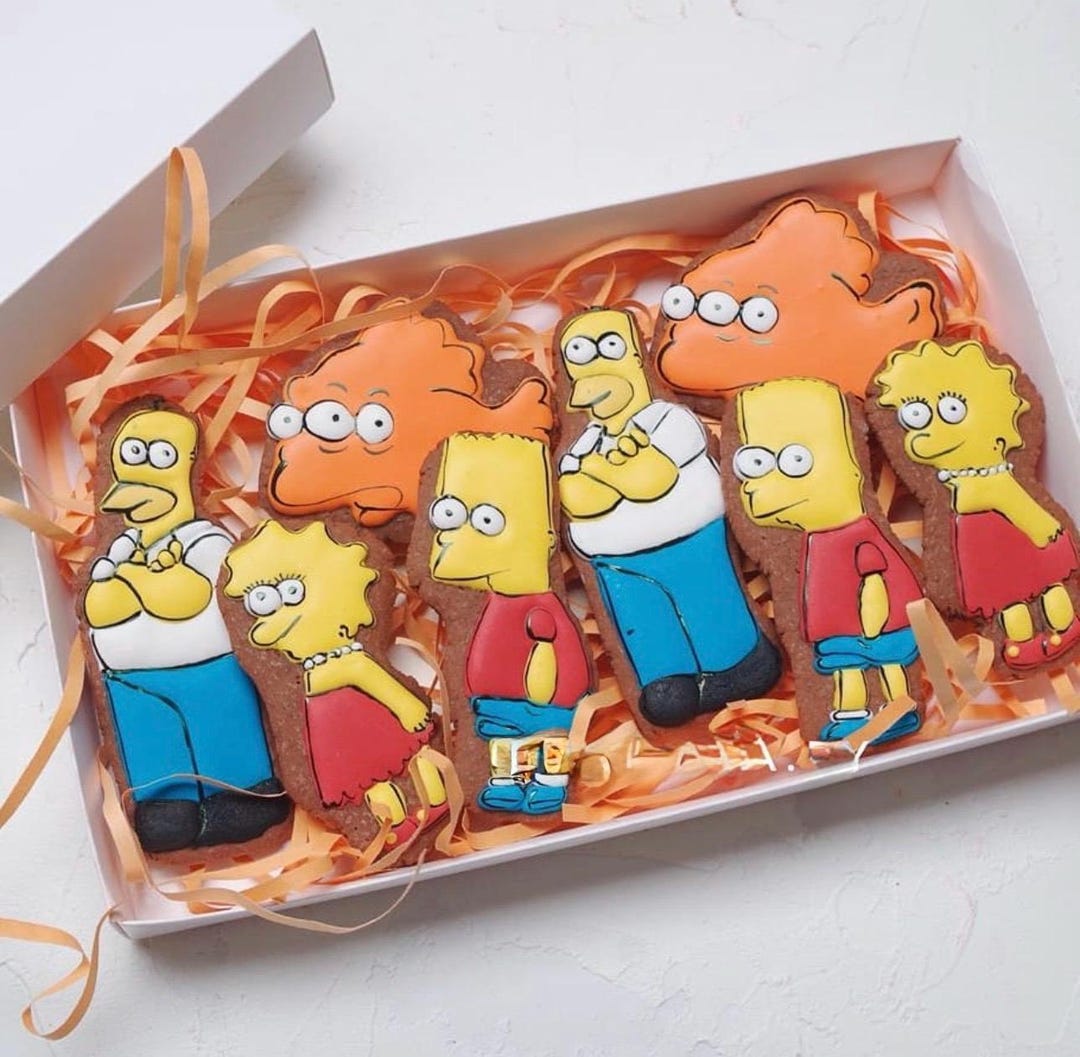 Customised Simpson Cookie Gift – Simpsons-themed Birthday Parties ...