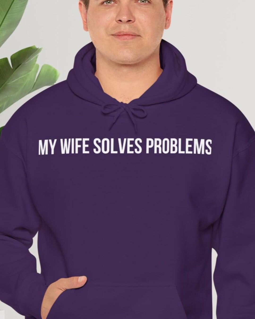 My Wife Solves Problems Funny Sarcastic Humor Husband Pullover Hoodie ...
