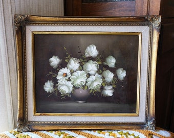White Flowers Oil Painting - Etsy