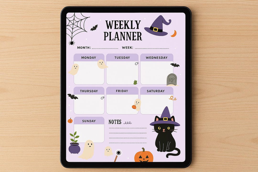 Halloween Weekly Planner | Printable PDF | Spooky Season Digital ...