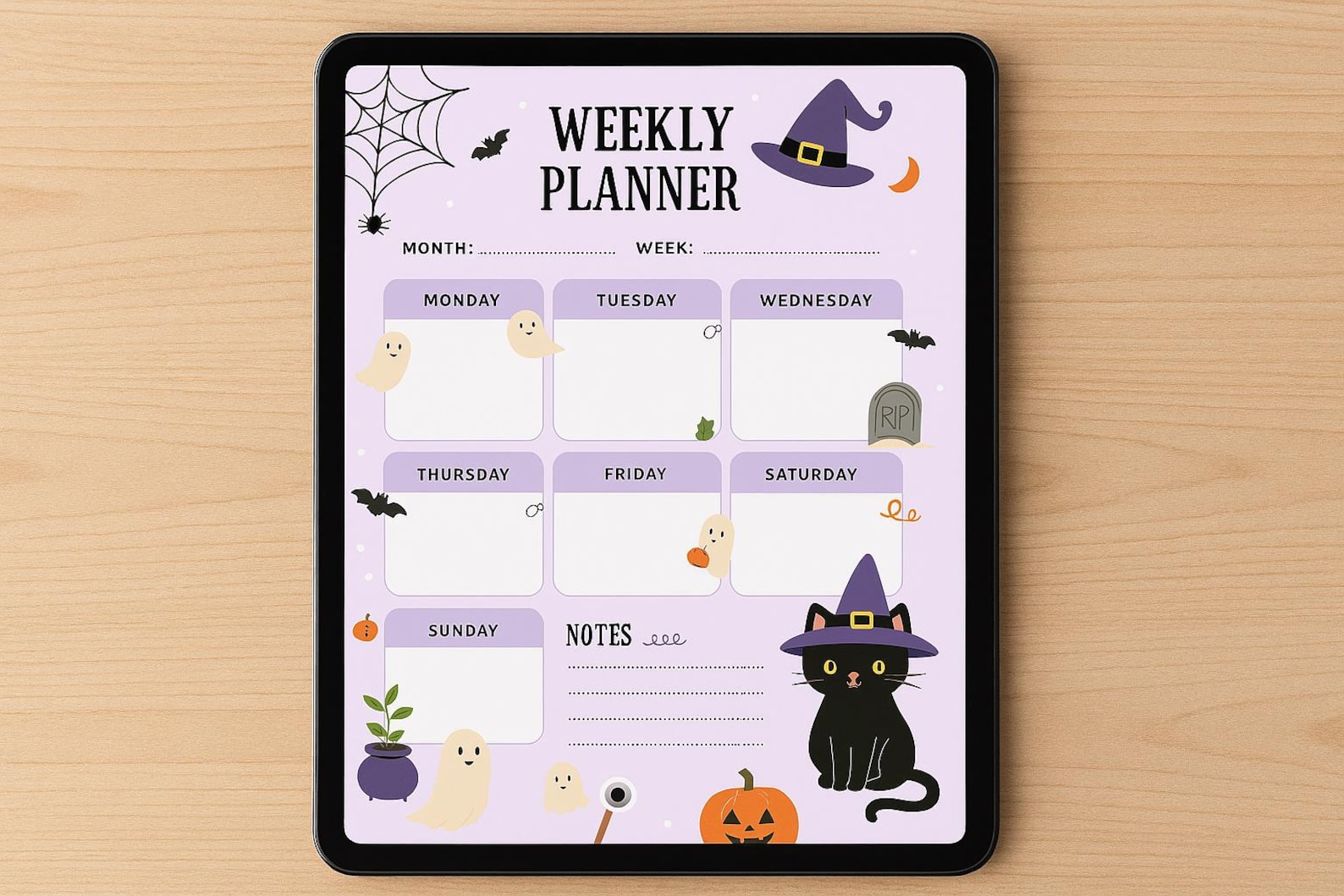 Halloween Weekly Planner | Printable PDF | Spooky Season Digital ...