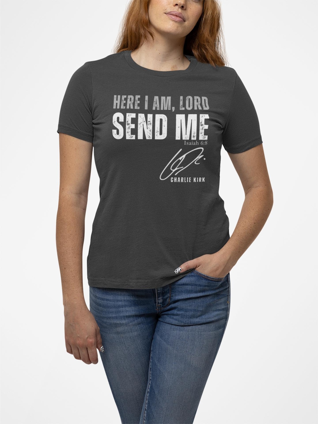 Charlie Kirk Signature Here I Am Lord Send Me Turning Point USA - Etsy