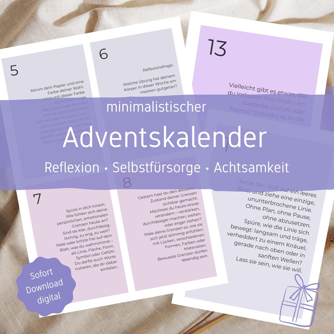 Mindfulness Advent Calendar (printable) | 24 Creative Prompts for ...
