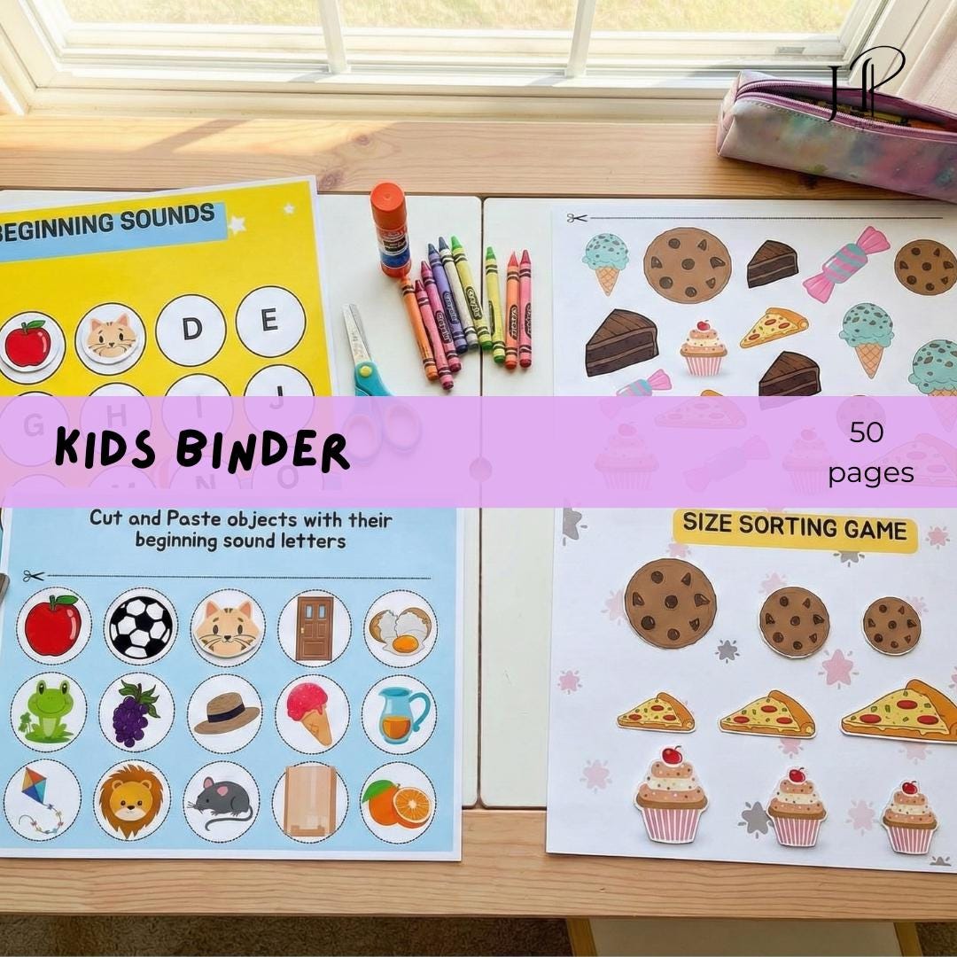 Preschool Learning Binder: Kids Matching, Tracing & Counting (PDF) - Etsy