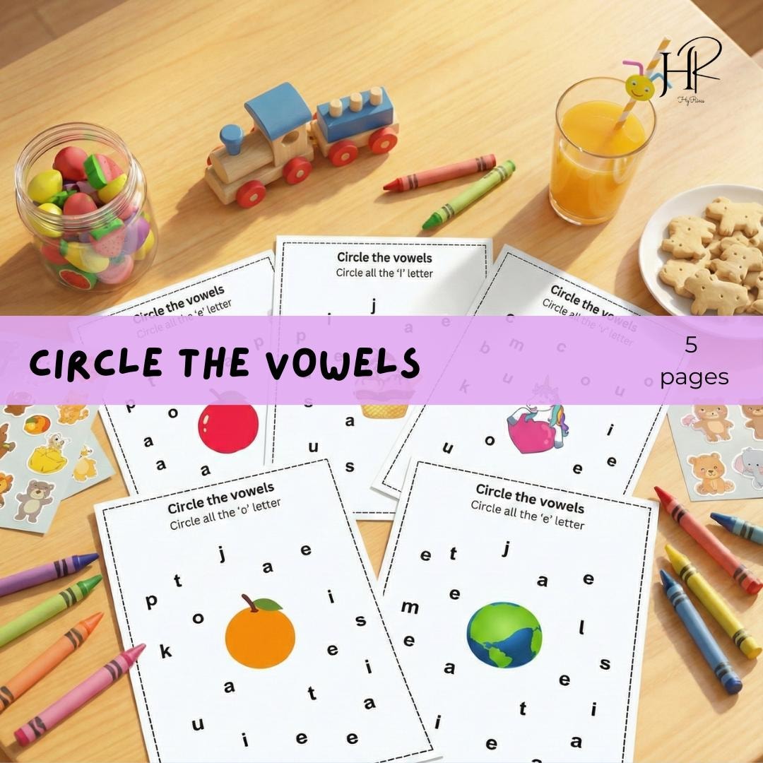 Circle the Vowels Activity: Phonics Practice for Kids (digital Download ...
