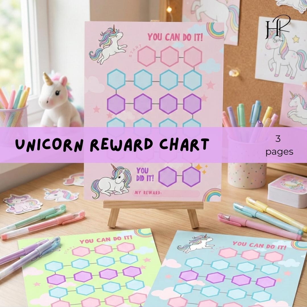 Unicorn Reward Chart for Kids | Printable Behavior Chart | Toddler ...