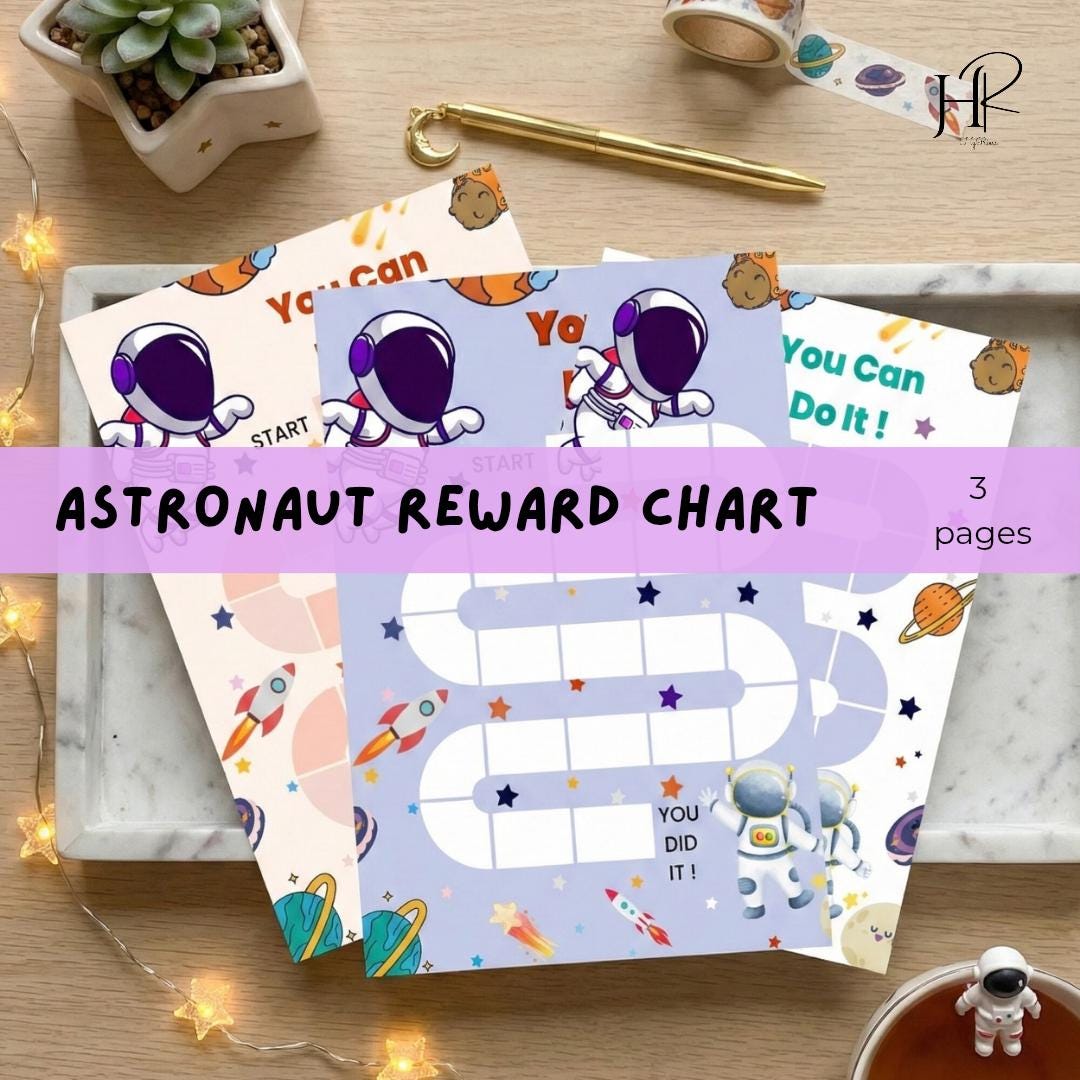 Astronaut Reward Chart for Kids | Space Theme, Printable Motivation ...