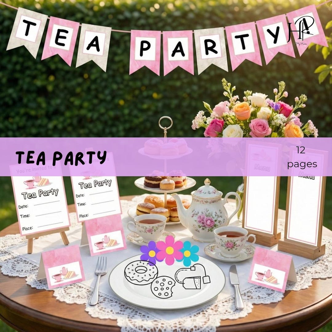 Printable Kids Tea Party Pretend Play Set (digital Download) - Etsy