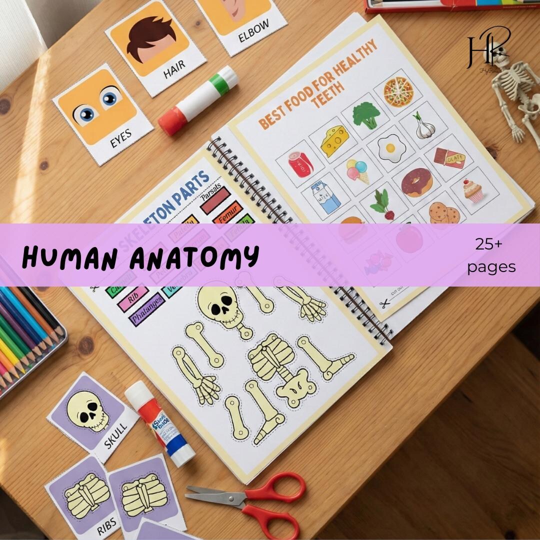 Human Anatomy Busy Book Pages : Cut and Paste Body Parts of Human ...
