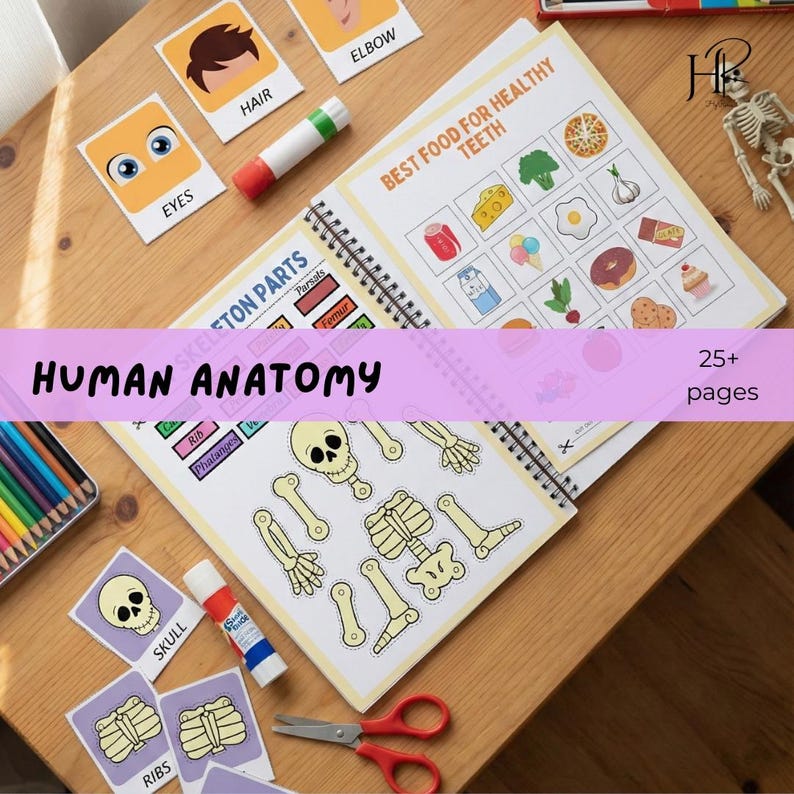 Kindergarten Human Anatomy Busy Book Pages : Cut and Paste Body Parts ...