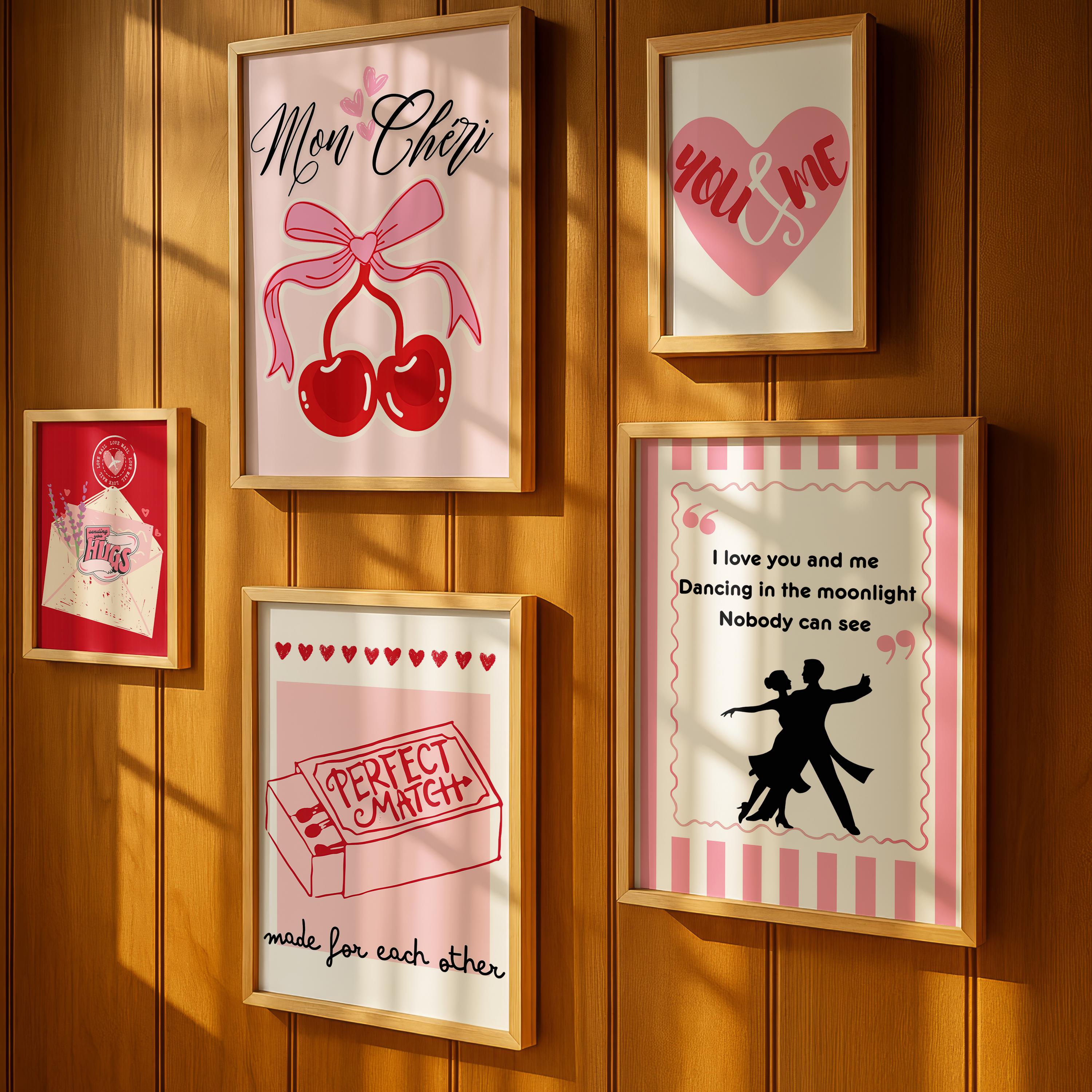 Pink Valentine Poster Set 30+ | Romantic Love Prints |dopamine Decor ...