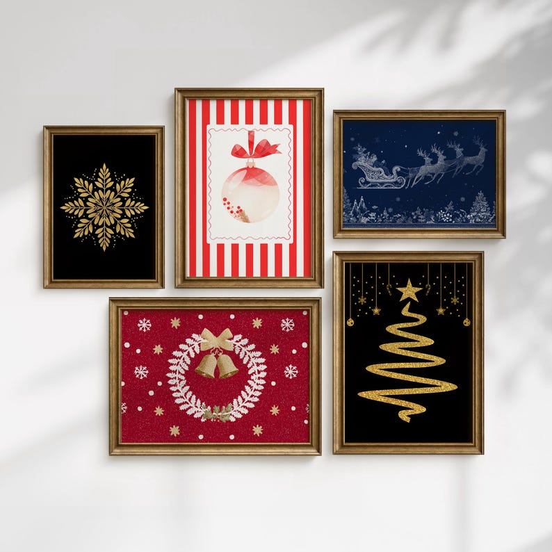 Aesthetic Christmas Wall Art Bundle 80+ | Holiday Prints Set | Xmas ...