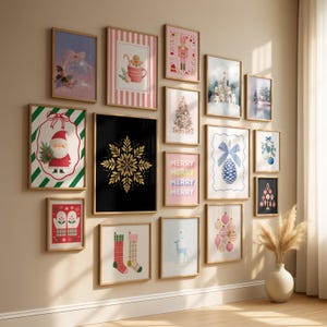 Aesthetic Christmas Wall Art Bundle 80+ | Holiday Prints Set | Xmas ...